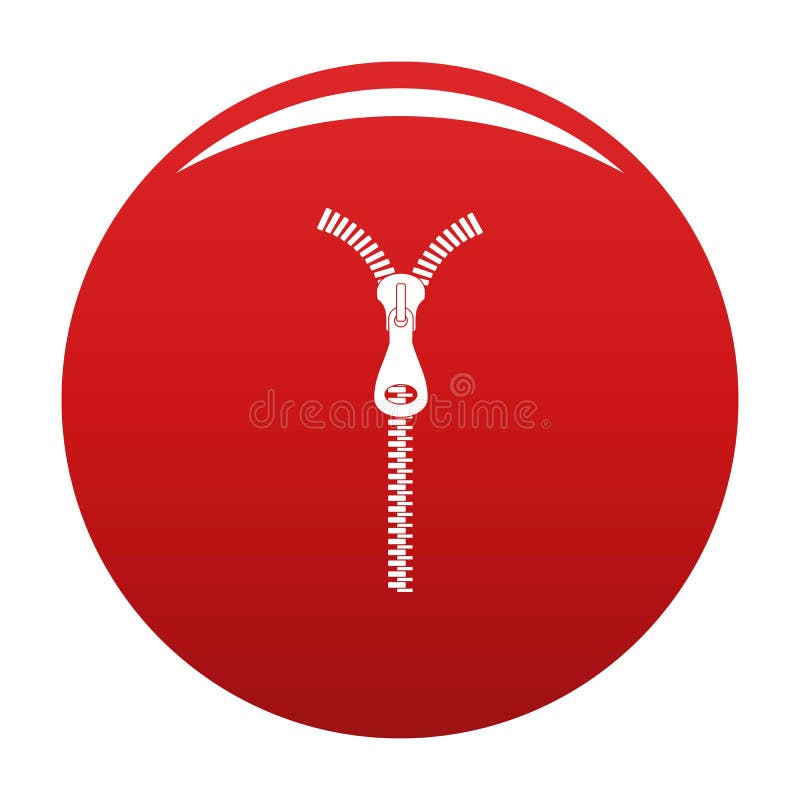 Short zip icon vector red stock vector. Illustration of close - 154494632