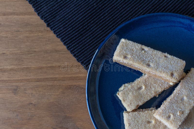 Shortbread Biscuits on a Plate Stock Image - Image of wooden ...