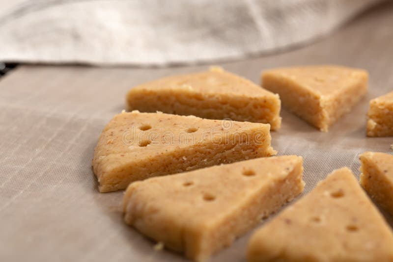 Shortbread Cookie Dough on Baking Sheet Stock Photo - Image of homemade ...