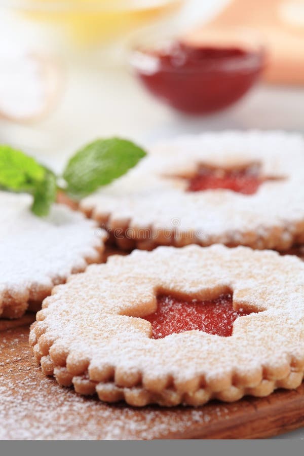 Jam shortbread cookies stock image. Image of biscuit - 21895477