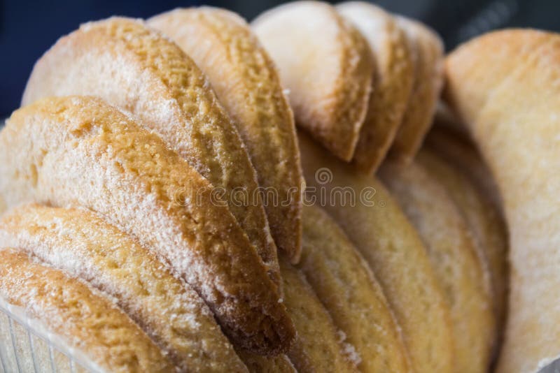 Shortbread Cookies in the Shape of the Moon. Stock Image - Image of ...