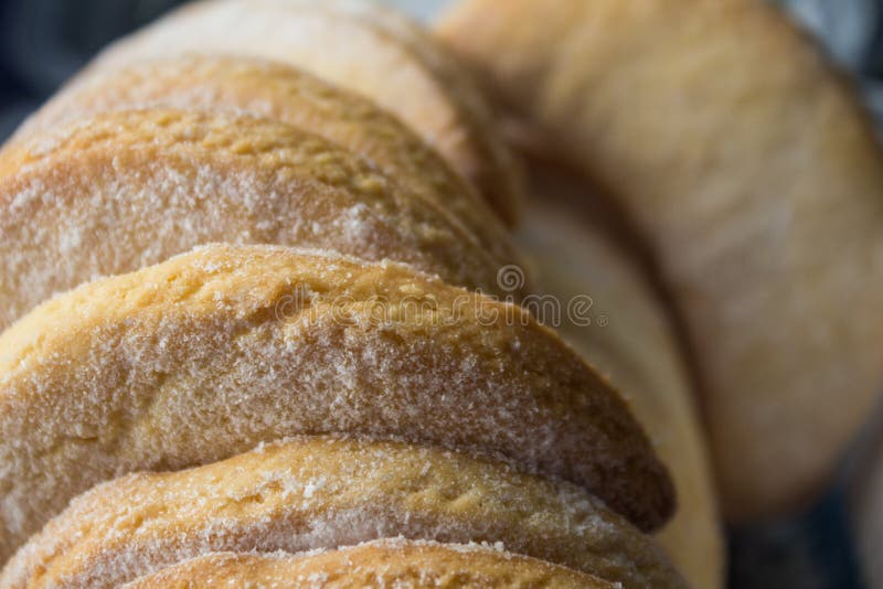 Shortbread Cookies in the Shape of the Moon. Stock Image - Image of ...