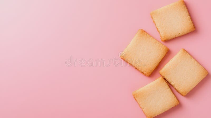 Shortbread Cookies on Smooth Pink Gradient Background Stock Photo ...