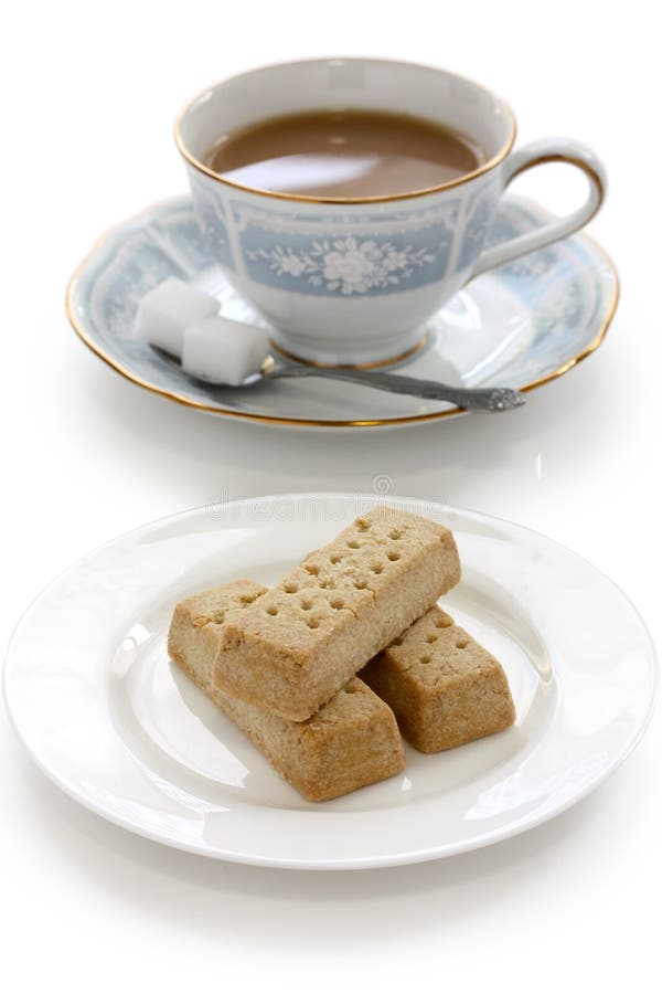 Shortbread And A Cup Of Milk Tea Stock Image - Image of crumbly, snack ...