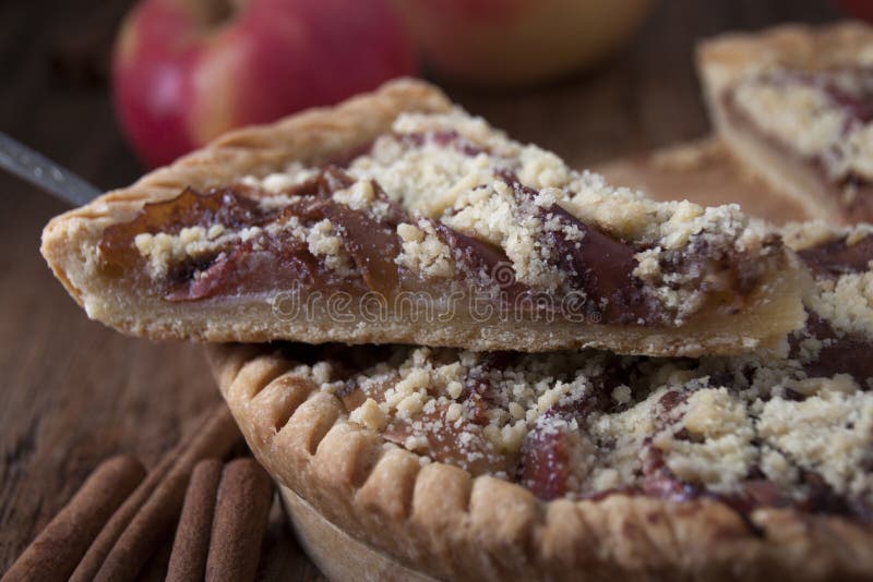 Shortbread Pie with Apple Filling Stock Image - Image of table, sweet ...