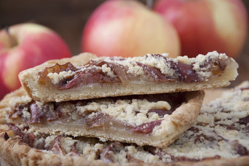 Shortbread Pie with Apple Filling Stock Photo - Image of shortbread ...
