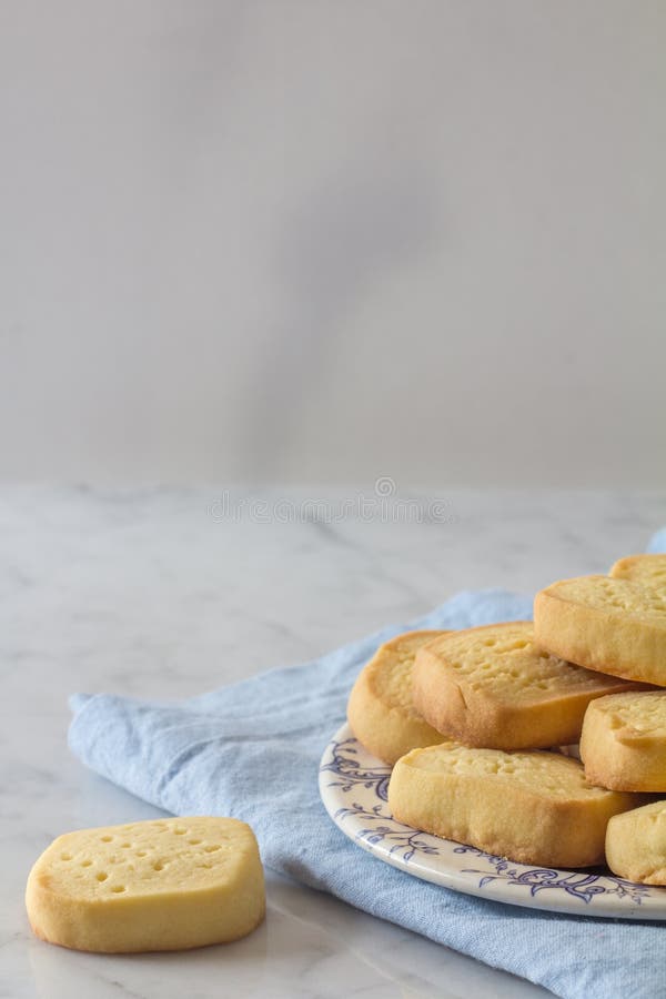 Shortbread on a Plate Copy Space Vertical Stock Photo - Image of food ...