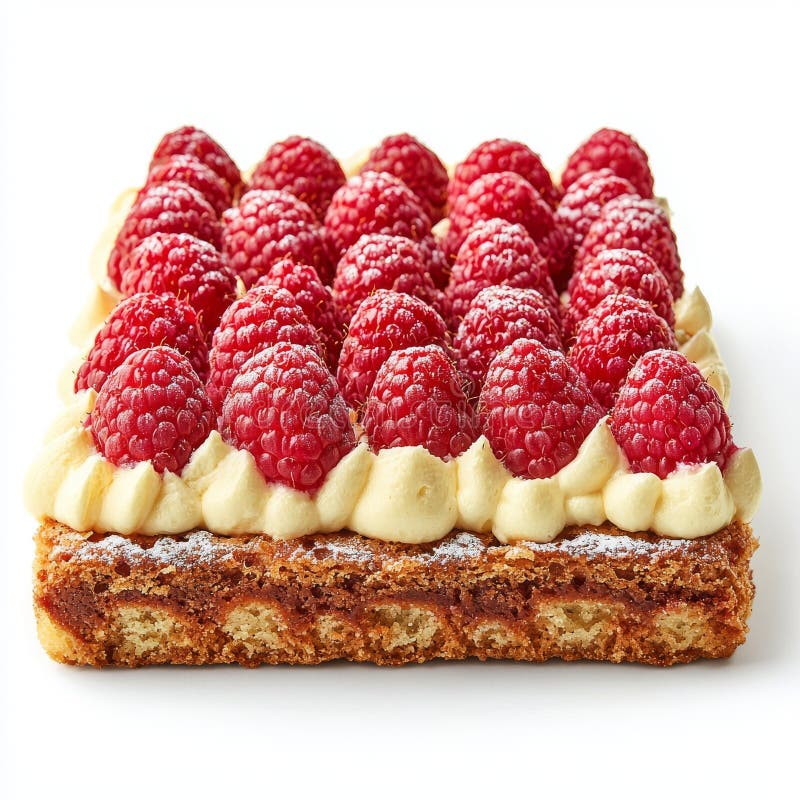 Shortcake with Raspberry Topping and Layers of Fluffy Cake Isolated on ...