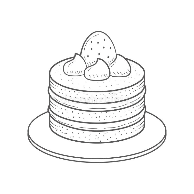 Shortcake Sketch Vector Illustration Isolated on White Background Stock ...