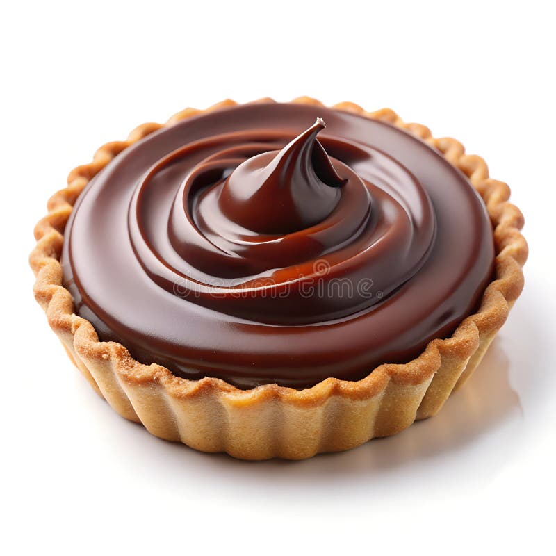 Shortcrust Pastry Basket with Chocolate Cream, on a White Background ...