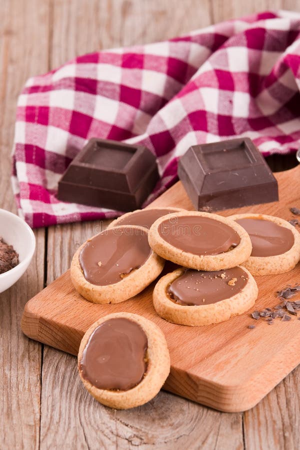 Shortcrust Pastry Biscuits with Chocolate. Stock Photo - Image of ...