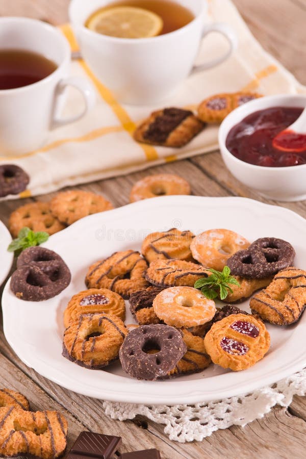 Shortcrust Pastry Biscuits. Stock Image - Image of chocolate, filled ...
