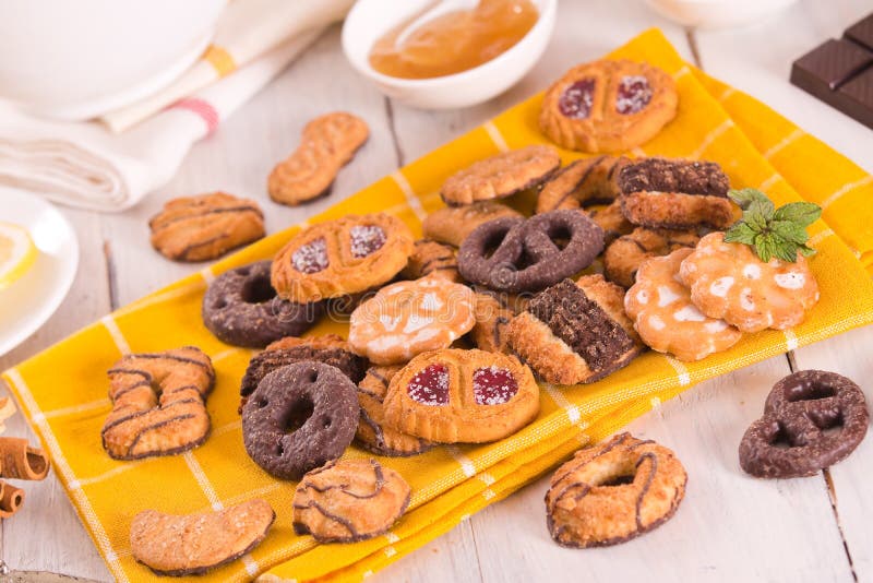 Shortcrust Pastry Biscuits. Stock Image - Image of filling, frosting ...