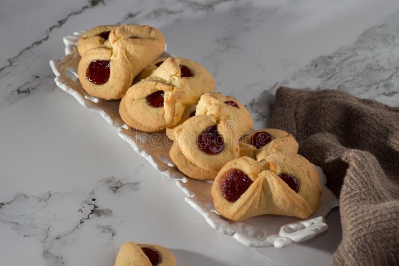 Shortcrust Pastry with Jam. Homemade Sweets with Sour Cherry Jam Stock ...