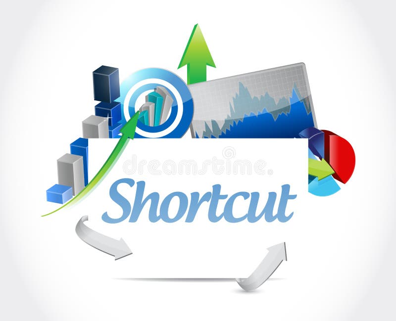 Shortcut Business Charts Sign Concept Illustration Stock Illustration ...