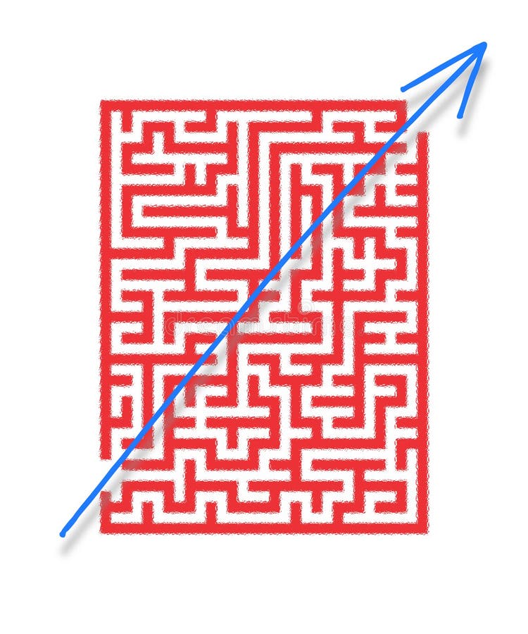 Maze Labirinth Cut by an Arrow. Stock Photo - Image of challenge, arrow ...