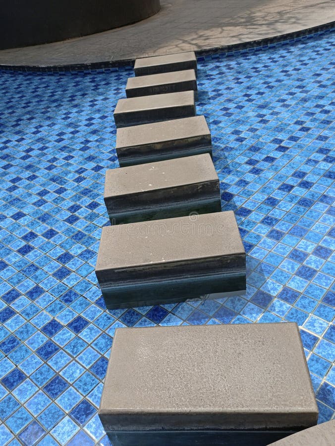 The Shortcut for Walking of Lined Stone Blocks Stock Photo - Image of ...