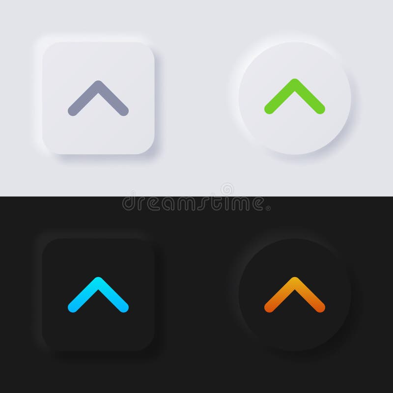 Shorten Arrow Button Icon Set, Multicolor Neumorphism Button Soft UI ...