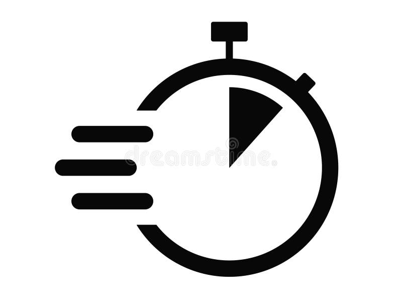 Shortest Time Limit Stopwatch Vector Icon Black and White Set Material ...
