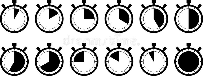 Shortest Time Stopwatch Vector Icon Black and White Stock Vector ...
