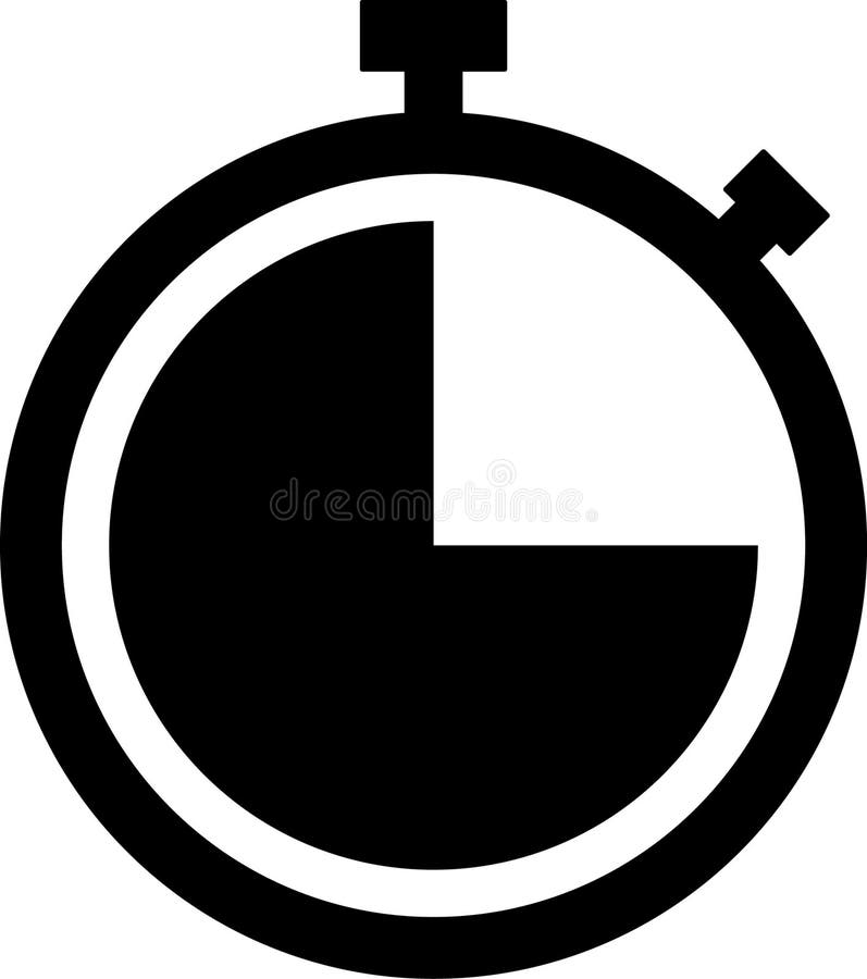 Shortest Time Stopwatch Vector Icon Black and White. Stock Vector ...