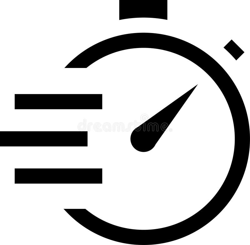 Shortest Time Stopwatch Vector Icon Black and White. Stock Vector ...