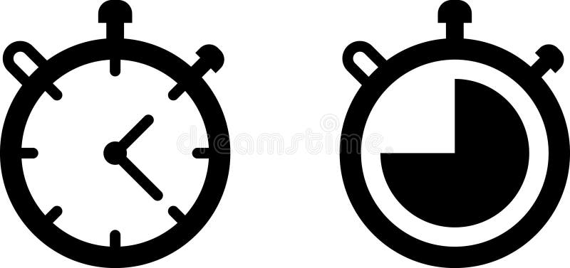 Shortest Time Stopwatch Vector Icon Black and White. Stock Vector ...