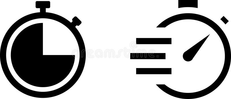 Shortest Time Stopwatch Vector Icon Black and White. Stock Vector ...