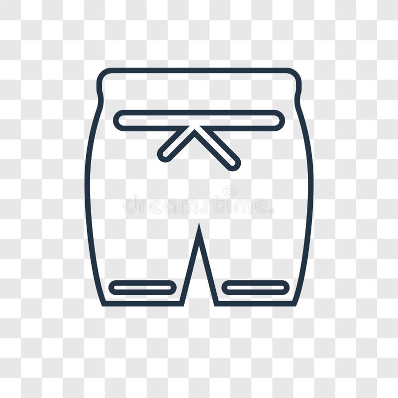 Shorts Concept Vector Linear Icon Isolated on Transparent Background ...