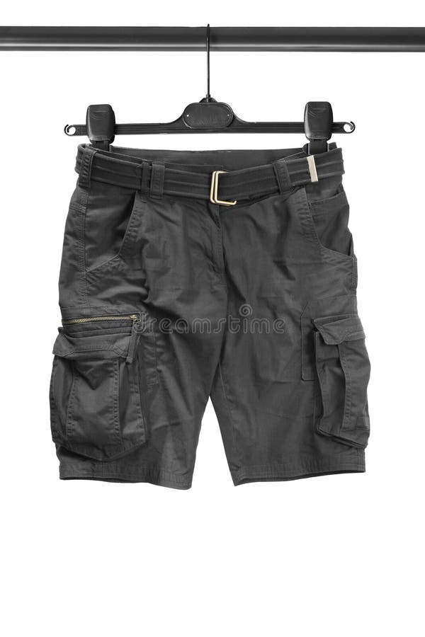 Shorts on hanger isolated stock image. Image of wardrobe - 233507341
