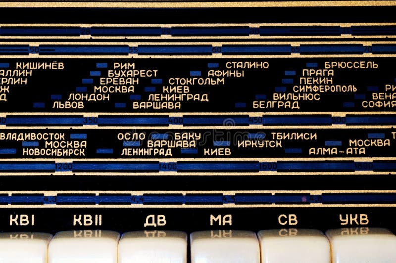 Shortwave Radio Panel with Cyrillic Letters Stock Image - Image of ...