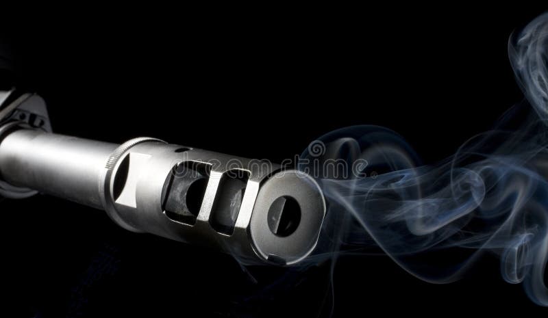 Smoking rifle stock image. Image of smoke, muzzle, firearm - 14100925