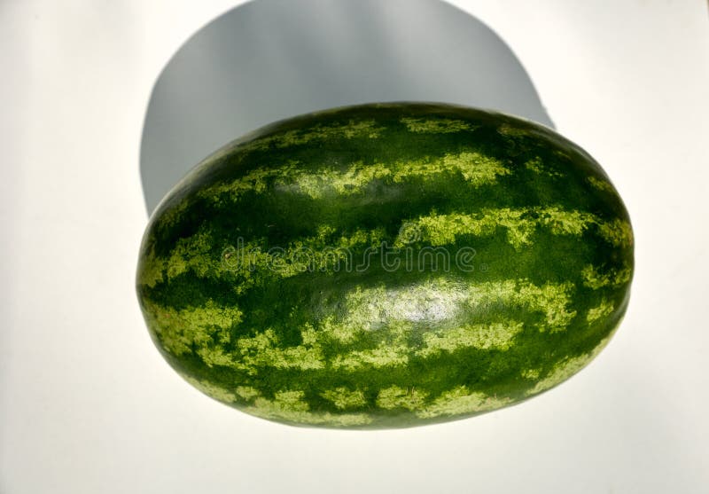 Shot from Above Watermelon with Shadow Path Isolated on White Stock ...