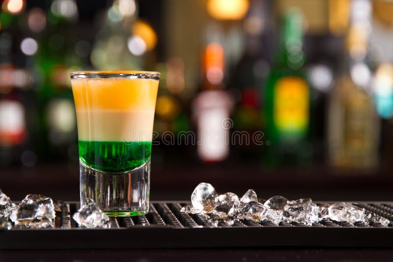 Shot stock photo. Image of liquor, layered, alcohol, green - 35722488