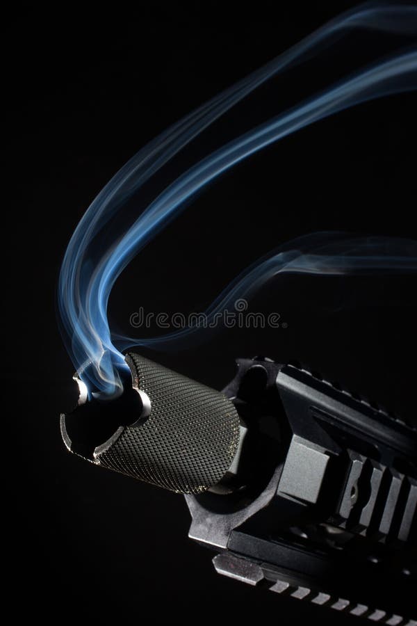 Smoking rifle stock photo. Image of smoke, rifle, dark - 13101734