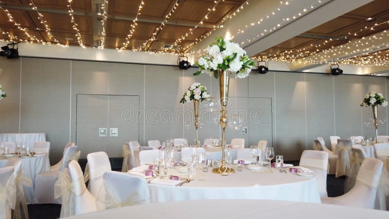 Shot of Beautiful Dinner Table Decoration and Setup Stock Footage ...