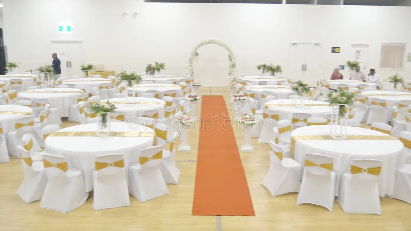 Shot of Beautiful Dinner Table Decoration and Setup Stock Video - Video ...