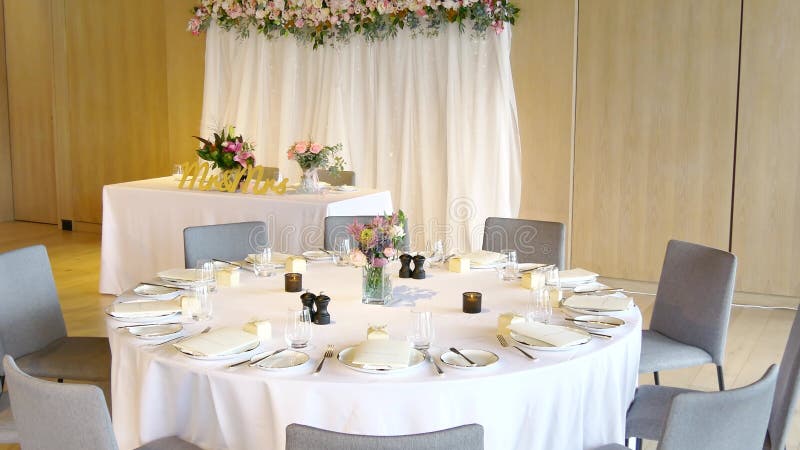 Shot of Beautiful Dinner Table Decoration and Setup Stock Footage ...