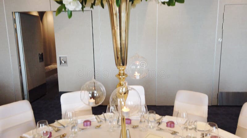 Shot of Beautiful Dinner Table Decoration and Setup Stock Footage ...