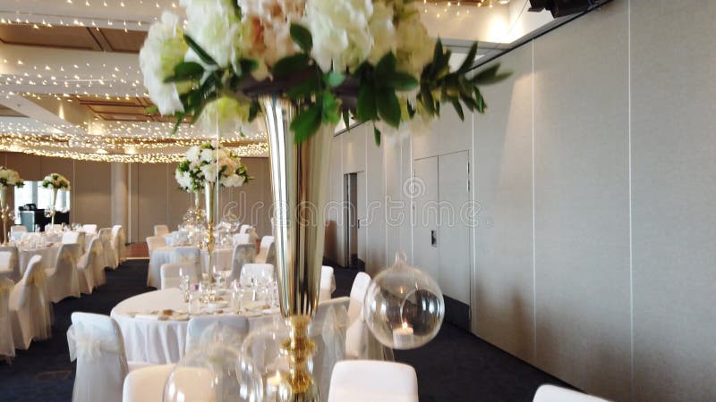 Shot of Beautiful Dinner Table Decoration and Setup Stock Video - Video ...