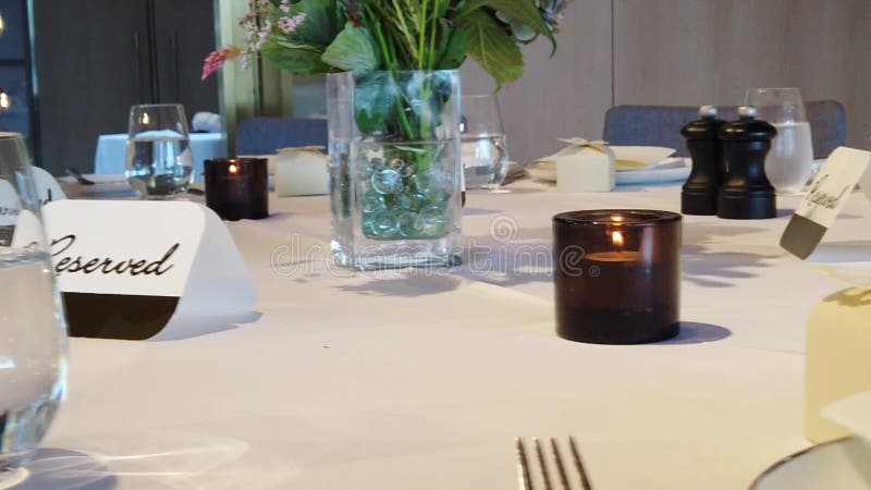 Shot of Beautiful Dinner Table Decoration and Setup Stock Footage ...
