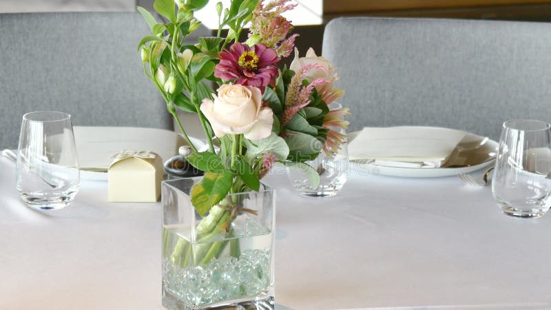 Shot of Beautiful Dinner Table Decoration and Setup Stock Footage ...