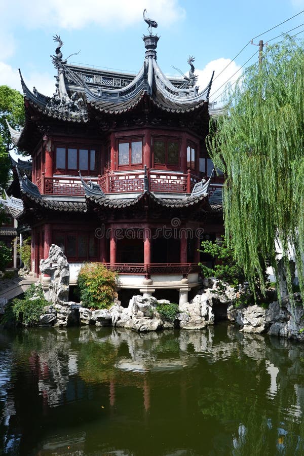 Shot of Beautiful Landscape & Ancient Building beside Canal & River in ...