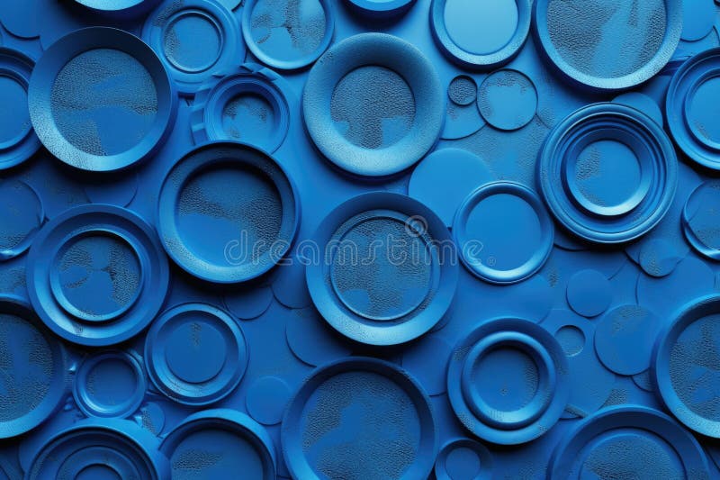 A Shot of Blue Plates from a Unique Angle Stock Photo - Image of plates ...