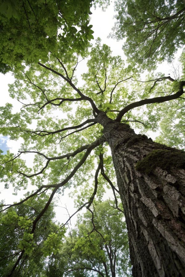 Shot of the Bottom of a Tree Canopy Stock Illustration - Illustration ...