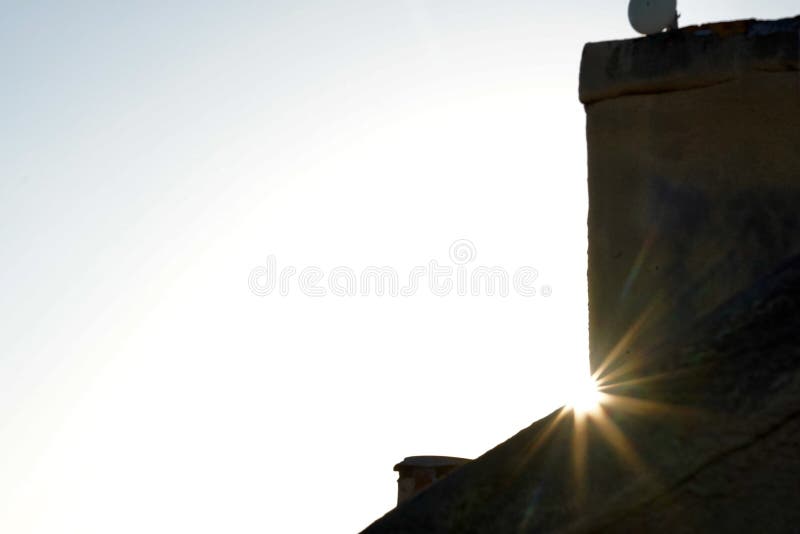 Sun Flare Shot with a Building Stock Photo - Image of vehicle ...