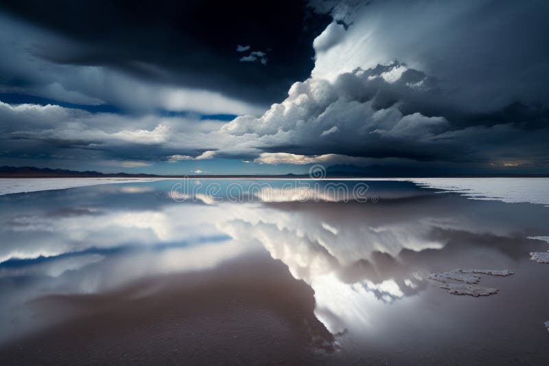 Shot of Cinematic View of High Contrast Storm Rolling Generative AI ...