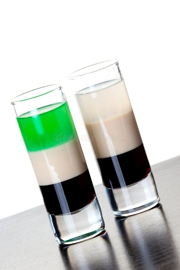 Shot Cocktail Collection: Apache and B52 Stock Photo - Image of white ...