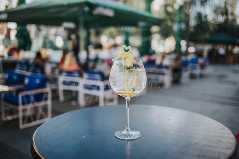 Shot of coctail on table stock image. Image of decoration - 214248205