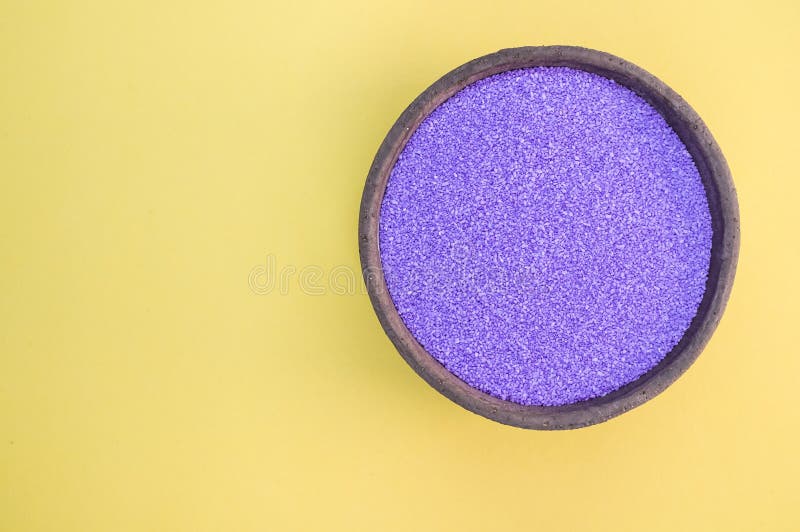 Shot of Colored Violet Sand in a Bowl Stock Photo - Image of sand ...